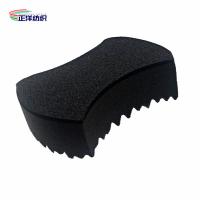China 19x14x6cm Car Wax Applicator Pad Black PU Sponge Scratch Free Sawtooth for sale