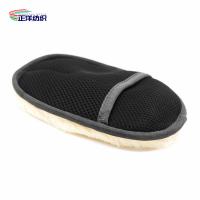 China 25x15cm 40G Artificial Wool Material Slipper Style Car Cleaning Detailing Applicator Pads for sale