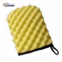 China 24x18cm Polyurethane Sponge Bumpy Surface Multi Color Microfiber Dusting Gloves for sale