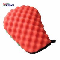 China 24x18cm Polyurethane Sponge Bumpy Surface Multi Color Microfiber Dusting Gloves for sale