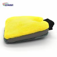 China 26x20cm Car Detailing Tools 80% Polyester 20% Polyamide Double Sided Fluffy Wheel Cleaning Glove for sale