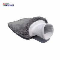 China 28x16cm 70% Polyester 30% Polyamide Grey Microfiber Cloth Car Washing Glove Mitt for sale