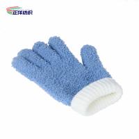 China Fluffy Car Detailing Tools 15x25cm Soft Microfiber Finger Glove Elastic Tape Sleeve for sale