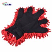 China 80% Polyester 20% Polyamide Car Detailing Tools 27x30cm 130g Microfiber Chenille Car Wash Hand Gloves for sale