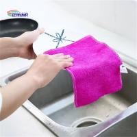 China Ultra-Fine Natural Bamboo Fiber Charcoal Dishcloth Microfiber Dish Towel Cleaning Cloth for sale