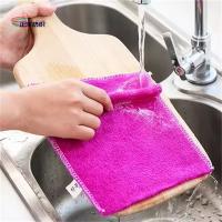China Ultra-Fine Natural Bamboo Fiber Charcoal Dishcloth Microfiber Dish Towel Cleaning Cloth for sale