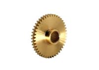China Steering Precision Spur Gears 44T 0.5M And T25 Spline ZCuSn10Pb1 Smaller Module Drive for sale