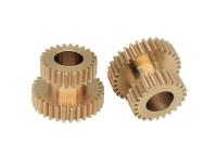 China Industrial  Miniature Spur Gears Cluster Brass Double Spur Gear 32T M1.0 And 24T M1.0 for sale