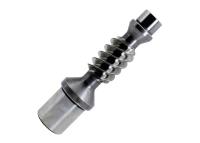 China Stainless Steel Miniature Worm Drive Shaft 6 Teeth Spur Gear Shaft 3.0 Module for sale