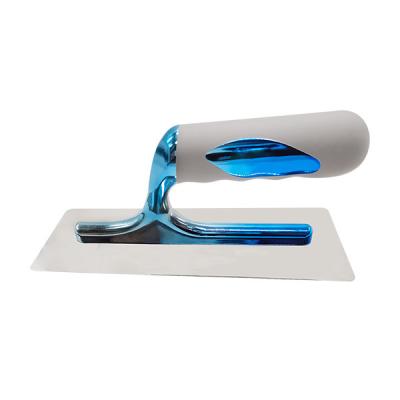 China Stainless Steel Trowel 200mm 240mm Round Corner Edging Soft Rubber Handle for sale