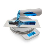 China Stainless Steel Trowel 200mm 240mm Round Corner Edging Soft Rubber Handle for sale