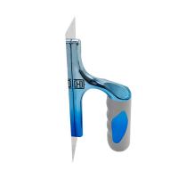 China Blue Stainless Steel Plastering Trowel 200x80mm Soft Rubber Handle for Finishing for sale
