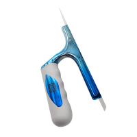 China Blue Stainless Steel Plastering Trowel 200x80mm Soft Rubber Handle for Finishing for sale
