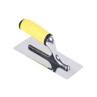 China Round Corner 420 Stainless Steel Trowel 200mm 240mm Length 0.7mm Thick Rubber Handle for sale