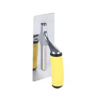 China Round Corner 420 Stainless Steel Trowel 200mm 240mm Length 0.7mm Thick Rubber Handle for sale