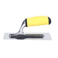 China Round Corner 420 Stainless Steel Trowel 200mm 240mm Length 0.7mm Thick Rubber Handle for sale