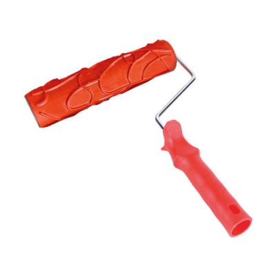 China 7 Inch Red Rubber Design Roller for Imitation Curve Effect Wall Texture for sale