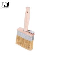 China Wear Resistant Flat Paint Brush 100x30mm Natural Bristle Beech Handle Reusable for sale