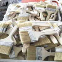 China Natural Bristle Paint Brush 4in Multicolor Wool Hair Wood Handle Wall Painting for sale