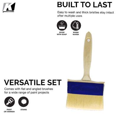 China 3 Inch Anticorrosive Paint Brush with Wood Handle for Interior Walls Polyester Bristle for sale