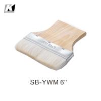 China Pure Bristle Flat Paint Brush 6 Inch Beaver Tail Staining Brush for Interior Exterior Painting for sale