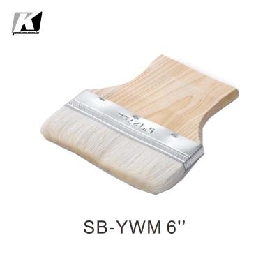 China Pure Bristle Flat Paint Brush 6 Inch Beaver Tail Staining Brush for Interior Exterior Painting for sale