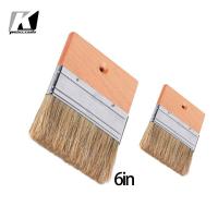 China K Brand 6 Inch White Bristle Paint Brush for Interior Exterior Walls 52mm Length for sale