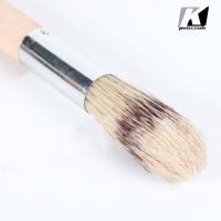 China Natural Bristle Paint Brushes Set 2in 3in 4in Round Shed Resistant Wood Handle for Wall Stencil Art for sale