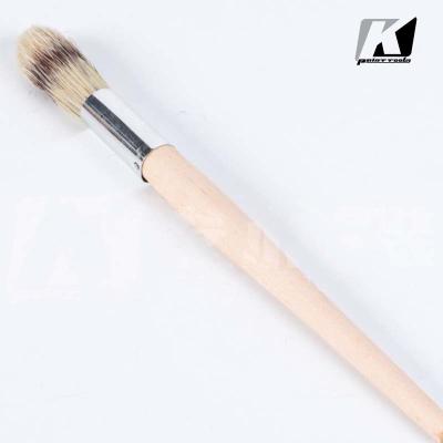 China Natural Bristle Paint Brushes Set 2in 3in 4in Round Shed Resistant Wood Handle for Wall Stencil Art for sale