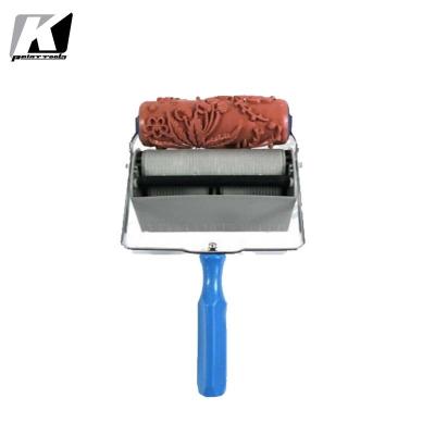 China 6 Inch Patterned Paint Roller Double Decorative Wall Texture Tool Soft Rubber for sale