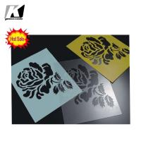 China PET Transparent Wall Texture Stencil Reusable Painting Stencil 1in Bristle Custom Size for sale