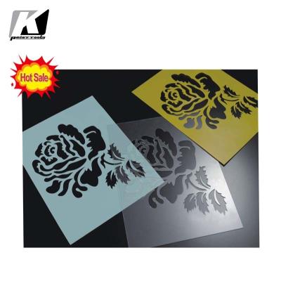 China PET Transparent Wall Texture Stencil Reusable Painting Stencil 1in Bristle Custom Size for sale