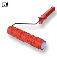 China OBM 9 Inch Embossed Pattern Rubber Paint Roller for Wall Decoration DIY for sale