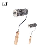 China Mohair Decorative Patterned Paint Roller Multipurpose With Wood Handle for sale