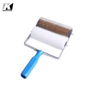 China Lightweight Ceiling Pattern Roller 6 inch Linen Effect Paint Roller with Plastic Handle for Interior Exterior Walls for sale