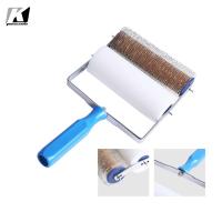 China Lightweight Ceiling Pattern Roller 6 inch Linen Effect Paint Roller with Plastic Handle for Interior Exterior Walls for sale