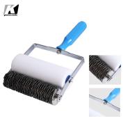 China 6 Inch Linen Effect Patterned Paint Roller Plastic Handle Decorative Wall Texture Tool for sale