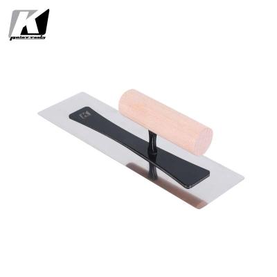 China Silver Polished Stainless Steel Trowel 304 with Wooden Handle for Venetian Plaster for sale