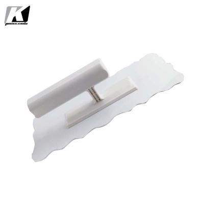 China Heavy Duty Plastic Notched Trowel 240x90mm Lightweight Plaster Finishing Trowel for Tile Adhesive for sale