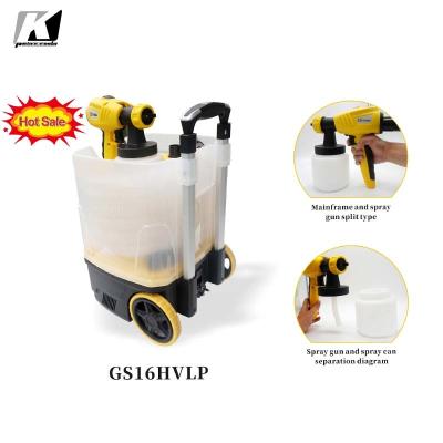 China 1600W HVLP Electric Paint Sprayer Gun 800ml Cup 1200ml/min Flow 4 Nozzles for sale