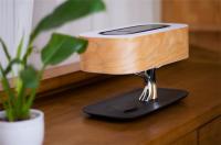 China Wood Veneer Skin Multi Function Wireless Led Desk Lamp With Wifi Bluetooth Speaker for sale