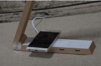 China 5 Level Brightness Triangle LED Office Lamp , Led Reading Light Wireless Charger Function for sale
