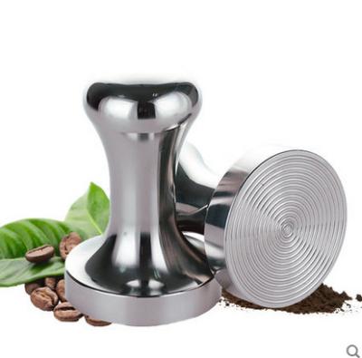 China Stainless Steel Coffee Tamper 58mm Flat Base with Wood Handle for Barista for sale
