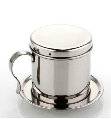 China Double Wall Stainless Steel Coffee Tea Cup Set with Saucer and Spoon 200ml for sale