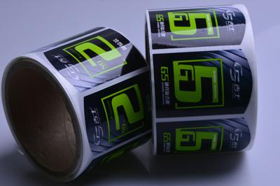 China Custom self adhesive green flourescent print vinyl label sticker rolls for sale
