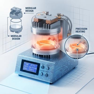 China Precision Metallography Microscope Heating Stage 1000°C ±0.1°C Stability 50°C/min Phase Transformation Grain Analysis for sale