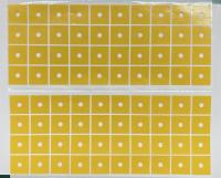 China Die-Cut Square PET Double Sided Tape with Center Positioning Holes, High Tack Acrylic Adhesive, Yellow Release Liner for Industrial Assembly & Automated Mounting for sale