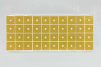 China Die-Cut Square PET Double Sided Tape with Center Positioning Holes, High Tack Acrylic Adhesive, Yellow Release Liner for Industrial Assembly & Automated Mounting for sale