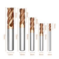 China HRC55 Golden Long Reach Endmill 4 To Carbide End Mill for sale