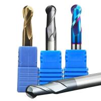 China 4 6 8 Mm HRC55 45 65 CNC Ball Nose Router Bits Milling Cutters for sale
